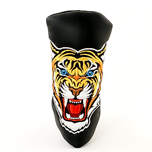 Tiger Golf Headcover for Blade Putter, Black, Golf Head Cover