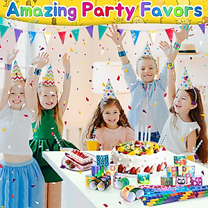 Slap Bracelets Kids Party Favors 48PCS Snap Bracelet Wrist Bands for Boys Girls Birthday Gift Treasure Box Classroom Rewards Goodie Bag Fillers Pinata Stuffers Xmas Easter Valentine Halloween Supplies