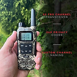 BTECH FRS-A1 2 Pack FRS Black Walkie Talkies, NOAA, High Output Two-Way Radio. USB-C Charging, Built in Flashlight, FM Radio, NOAA, and More