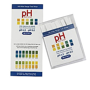 pH Test Strips 100ct -Saliva and Urinalysis Reagent Test Strips for Monitor Body Acidity and Alkalinity .Track and Balance Your Body pH & A Healthy Diet. pH Scale 4.5-9.0
