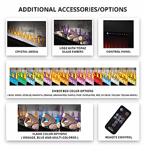 Napoleon Clearion 50 inch Wall Mount Electric Fireplace - Black, NEFBD50HE