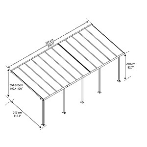 Palram - Canopia Olympia 10' x 24' Patio Cover - White/White