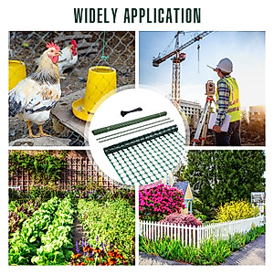 Thyle 2 Roll Plastic Garden Fence 4 x 100 ft Mesh Fencing Roll Outdoor Snow Fence with 50 Fence Stakes 200 Cable Ties Green Temporary Poultry Fence Safety Construction Barrier Net for Yard Pet Plants