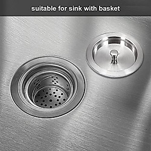 uxcell Kitchen Sink Drain Stopper Rubber Seal 80mm Stainless Steel Sealing Lid for Kitchen Sink