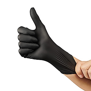 Care Plus Medical Exam Nitrile Gloves Small Black, Latex Free Powder Free, Non Sterile Exam, Food Safe, Mechanic, 100 Count