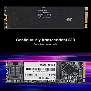 M.2/NGFF Solid State Drive, 2280 128GB SSD with 551MB/S Reading Speed and 212MB/S Writing Speed for Laptop Desktop Computer AS606