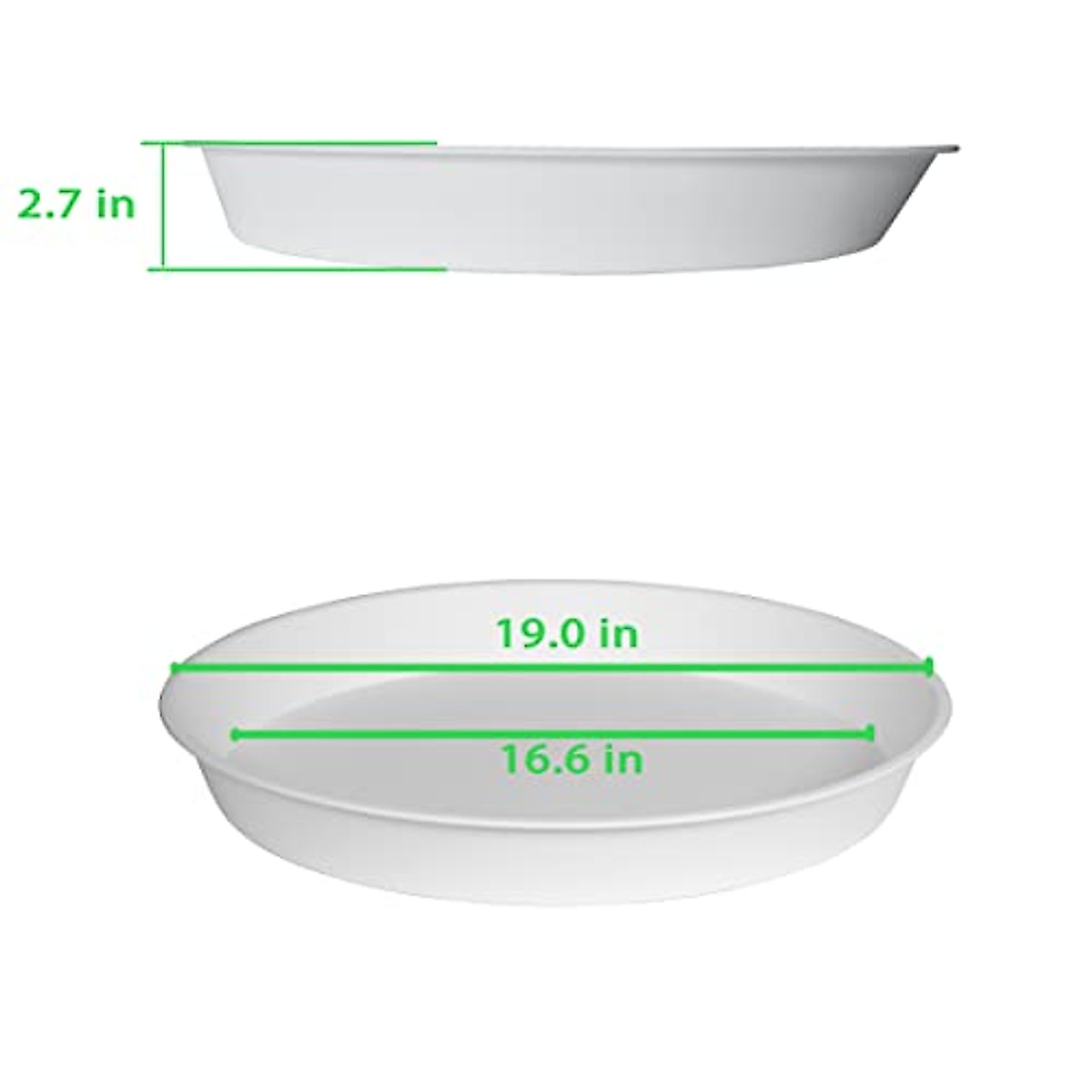 Bleusea 3 Pack of Deep Plant Saucer 18 19 inch, Large Heavy Duty Plastic Plant Saucers 18" Round, Plant Drip Trays for for Indoors Outdoor, Pot Tray for Planter 17-20" (Creamy White)