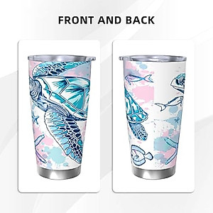 AYCZN Watercolor Ocean Turtle 20 OZ Tumbler Stainless Steel Travel Coffee Mug, Sea Starfish Insulated Water Bottle with Lid Leakproof Thermal Cup