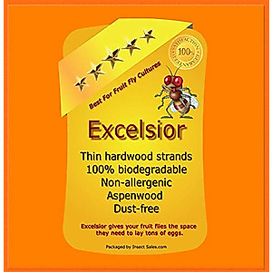 Insectsales.com Excelsior (Aspen Wood) Fine Fiber to Make Fruit Fly Cultures… (10 Pack)