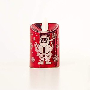 Mochalight Christmas Decor LED Wind Lam,Santa Claus Snowman Simulation Candle Light Ornaments for Indoor Outdoor, Events, Parities and Weddings Red-S M L