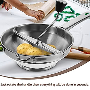 DOITOOL Food Mill Stainless Steel, Food Mill for Tomato Sauce, Applesauce, Puree, Mashed Potatoes, Jams, Food (Silver)