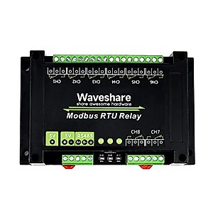 Waveshare Industrial Modbus RTU 8-ch Relay Module with RS485 Interface Multi Isolation Protection Circuits Comes with an ABS Enclosure