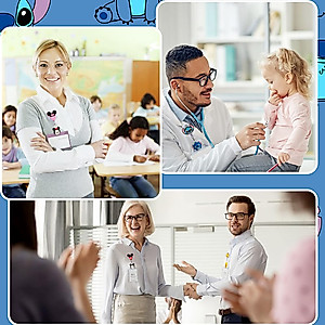 5pcs Retractable Badge Holders - Badge Reel Holder for Nurses and Children - Cartoon Cute Retractable Badge Reel - Clip-on Name Badge Holder for Office