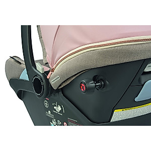 Peg Perego Primo Viaggio 4-35 Lounge - Reclining Rear Facing Infant Car Seat - Includes Base with Load Leg & Anti-Rebound Bar - for Babies 4 to 35 lbs - Made in Italy - Mon Amour (Pink & Beige)
