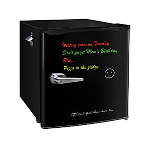 FRIGIDAIRE EFR107-BLACK 1.6 Cu Ft Compact Dorm Fridge with Dry Erase Board, Black