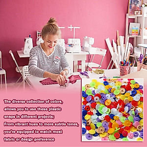 Lyrow 720 T5 Plastic Snap Buttons for Sewing and Crafting No Sew Snaps Fabric Bib Snaps Colorful Buttons Starter Fasteners for Clothing Bibs Diapers Doll Crafts, 36 Colors