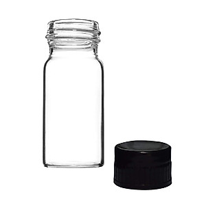 EISCO 12PK Test Tubes, 5ml - Bakelite Screw Cap - Borosilicate 3.3 Glass - 2.1" x 0.6" - Flat Bottom