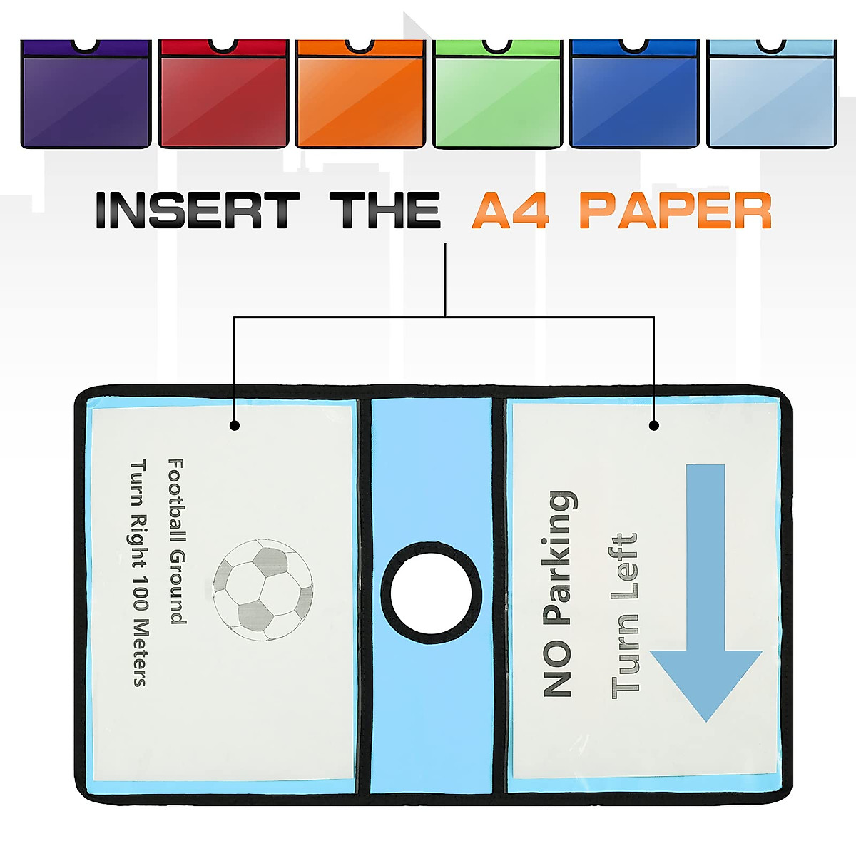 Amylove Set of 6 Traffic Cone Sleeve Cone Covers with Pockets Message Sign Sleeve for Caution Outdoor Activity Warning Signals Safety Sports Training