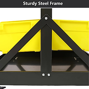 Sybrioka 90 Parts Bin Rack Storage Unit System Steel Shelf, Mobile Organizer Plastic Bins Garage Shelving Tool Shop, 4 Locking Wheels, Floor Mount for Men's Gift