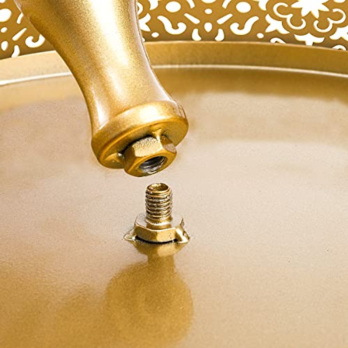 Suwimut 3-Set Cake Stand Gold Antique Metal Round Cupcake Stands Metal Dessert Display for Wedding Birthday Party, 12 Inch, 10 Inch, 8 Inch