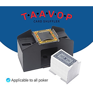 TAAVOP Card Shuffler 2-4 Deck Automatic, Battery-Operated Electric Card Shuffler Machine for UNO/Poker/Playing Card