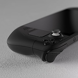 eXtremeRate Black Soft Touch Custom Faceplate Back Plate Shell for Steam Deck, Handheld Console Replacement Housing Case, DIY Full Set Shell with Buttons for Steam Deck Console - Console NOT Included