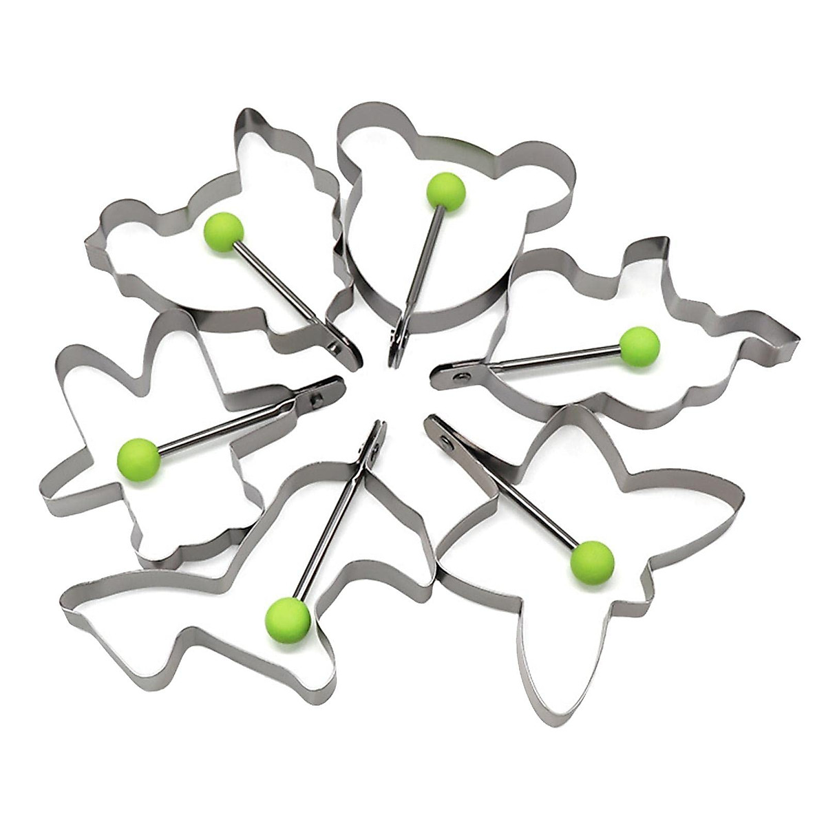 Egg Rings, 6 Animal Shapes Nonstick Egg Mold Egg Rings For Frying Eggs,Egg Mold For Breakfast, Pancakes, And Fried,Egg Cooking Rings Stainless Steel Egg Shaper For Egg Mcmuffins