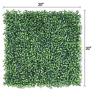 Yaheetech 12 PCS 20"x 20" Artificial Boxwood Panels Topiary Hedge Plant, Privacy Hedge Screen UV Protected Greenery Wall, Decor Faux Grass Wall Panel Suitable for Outdoor Indoor Garden Backyard