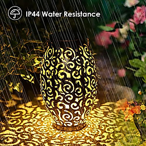 2 Pack Solar Lanterns Outdoor Waterproof, Hanging Lanterns Solar Powered Garden Lanterns Metal Decorative Solar Lights for Patio Yard Pathway Walkway (Auspicious Cloud 2 Pack)