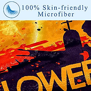Halloween Background Prints Soft Warm Cozy Blanket Throw for Bed Couch Sofa Picnic Camping Beach, 150×100cm