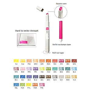 Kokuyo Japan Graphic Marker PASTA 30 Color Set Aqueous For Drawing KE-SP15-30 With Kanji LOVE Sticker, 5.19x0.35x0.43 in