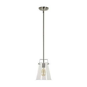 Catalina Lighting 23042-000 Modern 1-Light Bell-Shade Mini Pendant Ceiling Light, 8", Brushed Nickel