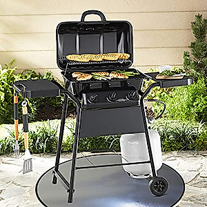 Musment, 36 Inch Fire Pit Pad Deck Protector Washable Fireproof, Under Grill Mats Round for Grass, Patio, Ground (36inch), Black