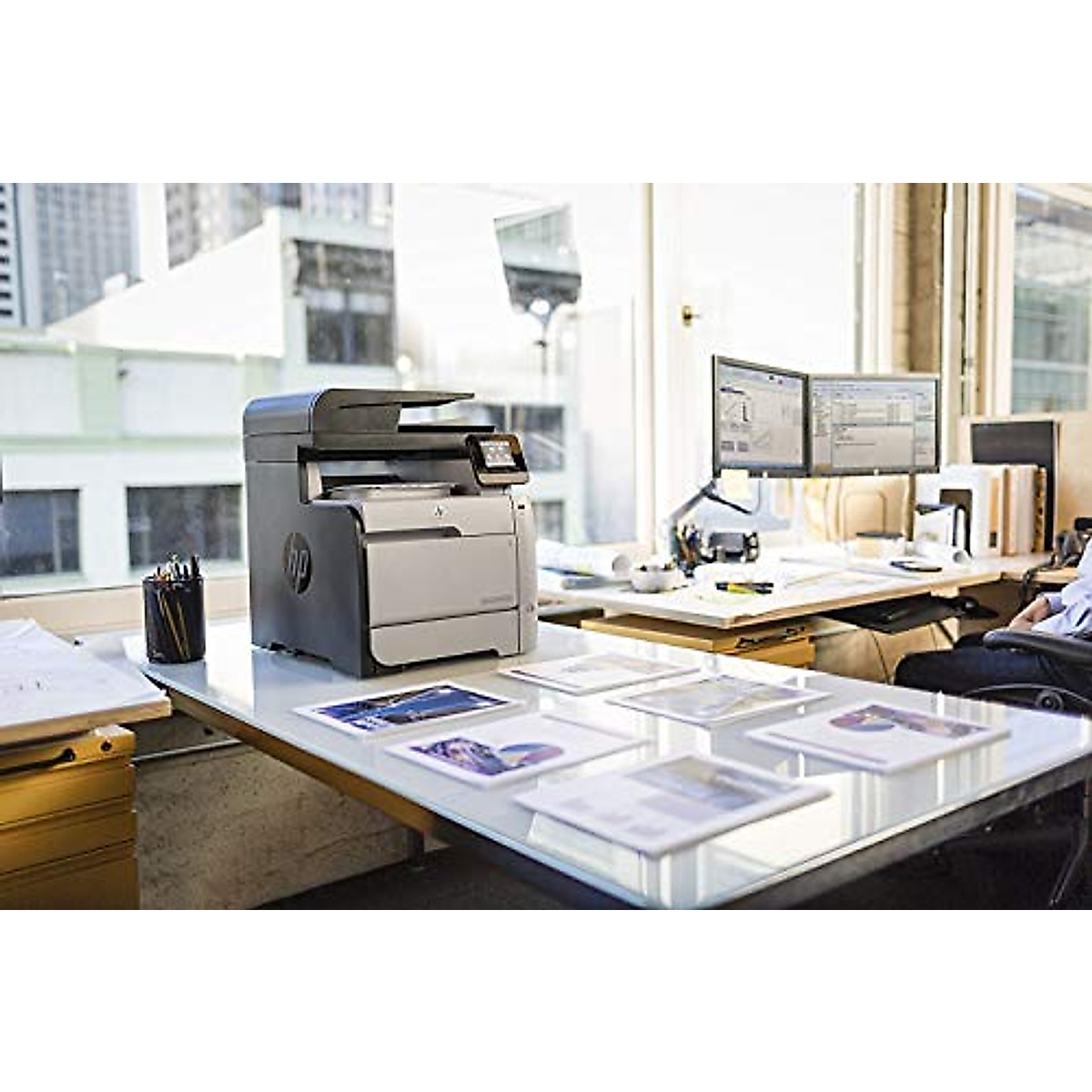 HP M476dw Wireless Color Laser Multifunction Printer with Scanner, Copier, Fax, Amazon Dash Replenishment Ready (Discontinued by Manufacturer), (CF387A) (Certified Refurbished)