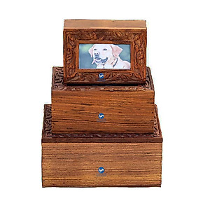 Wooden Photo Urn Box for Cat and Dog Ashes |Wood Cremation Urns for Pet Ashes | Funeral Urns | Decorative Urns | Burial Urns ((A))