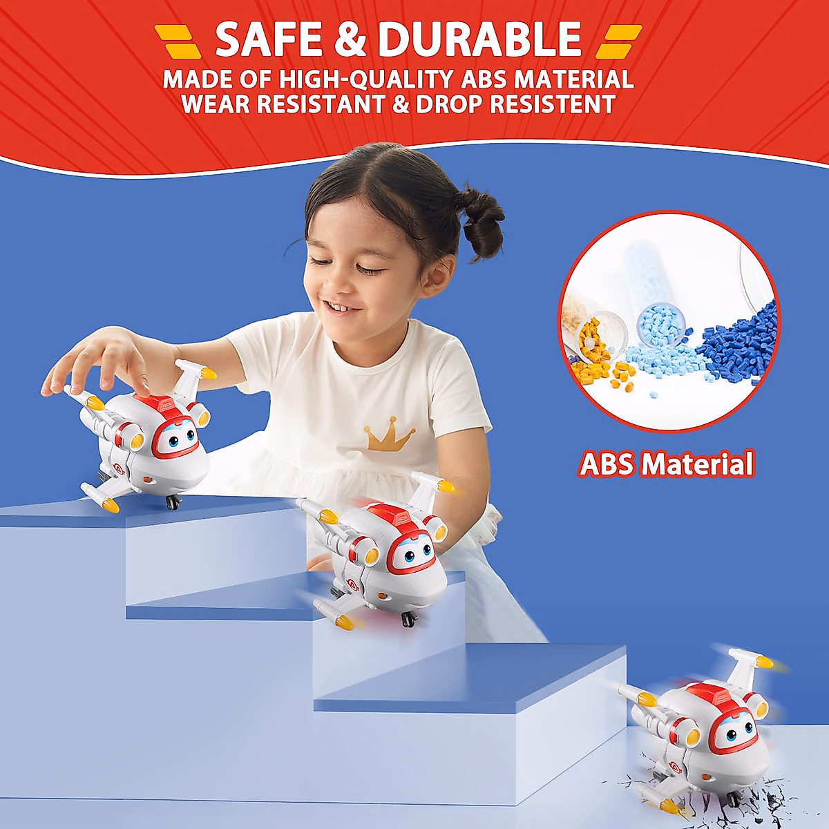 Super Wings Transformer Toys 5" Action Figure Supercharged Tobot Astro, 2 in 1 Rescue Bots Transforming Airplane Robot Toys, Educational Toys for Boys and Girls Age 3+, Gifts for Preschool Kids, Astro