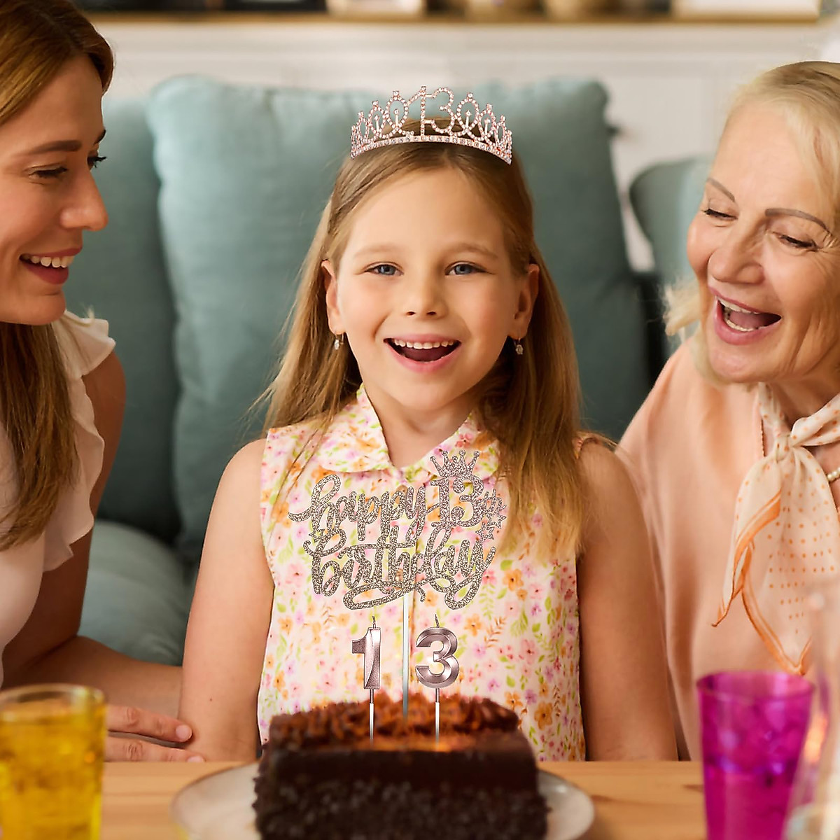 18th Birthday Decorations for Girls, Including 18th Birthday Tiara and Sash, Happy Birthday Banner, Happy Birthday Cake Toppers, Number Candles and Balloons Set, 18th Birthday Gifts for Girls