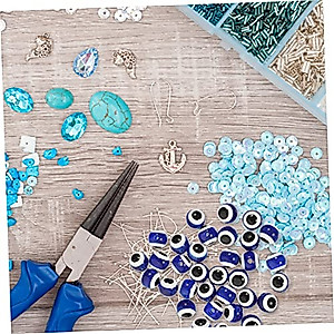 VILLCASE 100pcs Resin Eye Beads Bead Bracelet String Flat Earrings Blue Beaded Bracelet Evil Eye Beads for Jewelry Making Evil Eye Bracelet Kit Plastic Beads Plastic Blue DIY Jewelry Beads