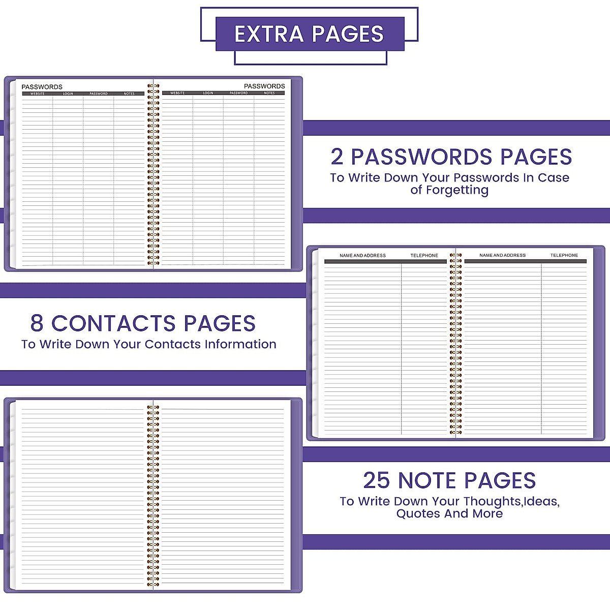2024 Monthly Planner - Jan. 2024 - Dec. 2024, 12 Months Calendar/Planner 2024 with Faux Leather, 8.86" x 11.4", 15 Notes Pages, Strong Twin - Wire Binding, Pocket, Monthly Tabs, Perfect Organizer