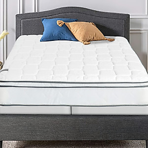 Mattress Solution Eurotop Pillowtop Innerspring Mattress And 4" Low Profile Split Wood Boxspring/Foundation Set, Full XL