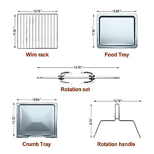 spoonlemon Air Fryer Toaster Oven Combo, 9-in-1 38QT Convection Countertop Oven, Smart Stainless Steel Oven Air Fryer with 75 Recipes & Accessories for 6-Slice Toast 12'' Pizza for Family Feasts