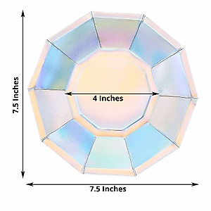 Efavormart 25 Pack | 7.5" Iridescent Decagonal Premium Dinner Paper Plates - 300 GSM for Wedding Receptions, Banquets, Catered Events