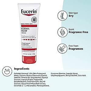 Eucerin Eczema Relief Cream - Full Body Lotion for Eczema-Prone Skin - 8 oz. Tube