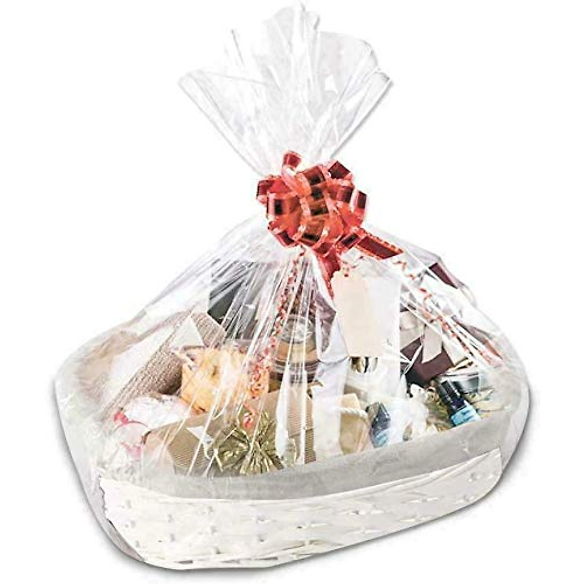 HappyBeeYo 100PCS Shrink Wrap Bags for Gift Baskets,24x32in 2 Mil Thick PVC Heat Shrink Bags Large Cellophane Wrap for Packaging,Gift Wrapping