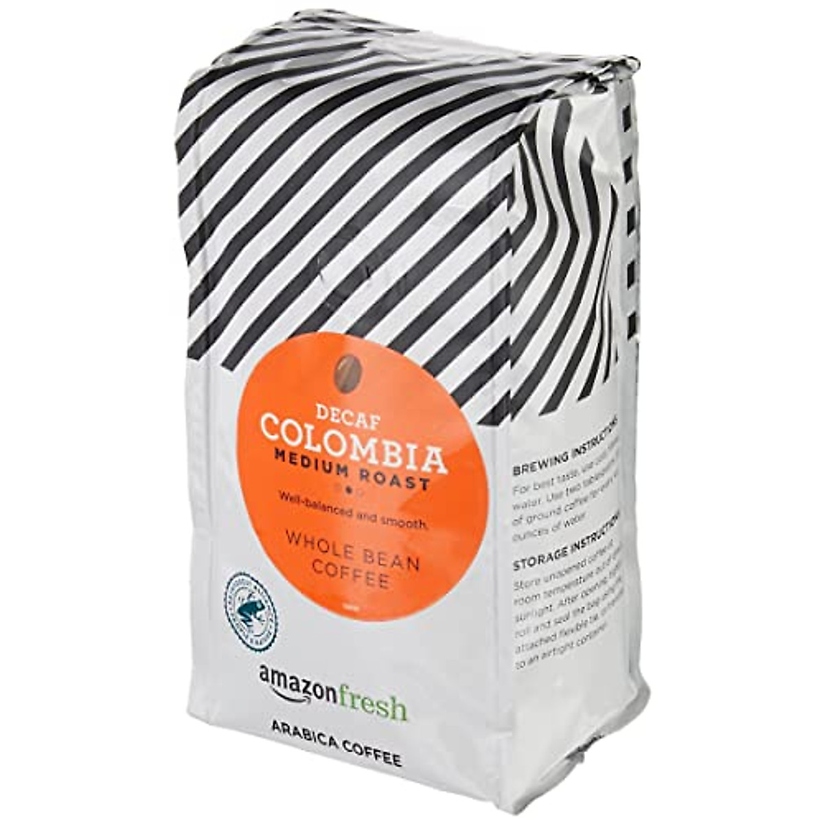 AmazonFresh Decaf Colombia Whole Bean Coffee, Medium Roast, 12 Ounce