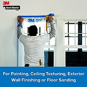 3M Hand Masker Advanced Masking Film, 72 in x 90 ft, Static Cling Keeps Film in Place, Prevents Liquids From Bleeding Through, Flake Resistant, For Indoors & Outdoors Use, 1 Roll (AMF72)
