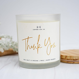 Thank you Candle for Women | Boss Small Thank You Gift Idea | Natural Soy Candle 14 oz Floral Scented Candle | Thank You Gifts for Host Men Coworkers Friend Hostess Teacher Appreciation Gifts Nurse