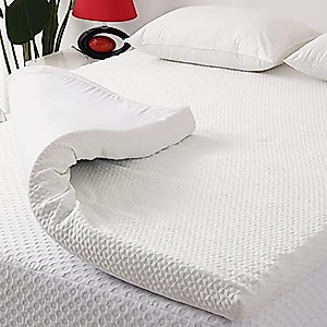 TEKAMON 3 Inch Memory Foam Mattress Topper California King Size,High Density Gel-Infused Cooling Foam Mattress Topper,with Removable & Washable Bamboo Fiber Cover