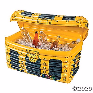 Inflatable Treasure Chest Cooler - Fill with Ice and Booty - Pirate, Mermaid and Under Sea Party Decor