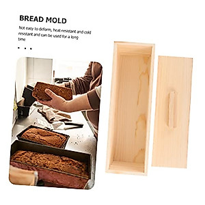 HAKIDZEL toast mold unfinished treasure chest wood bread container kitchen loaf pan nonstick bread pan wood bread bin soap container toast DIY baking mold wooden with cover baking tools